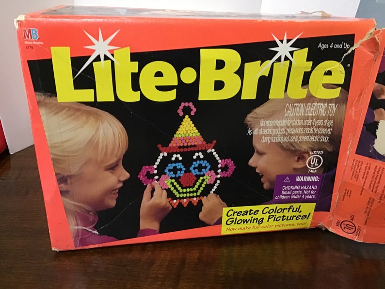 Vintage Lite Brite, Milton Bradley Toy, Game, Original 1990s in the Box ...