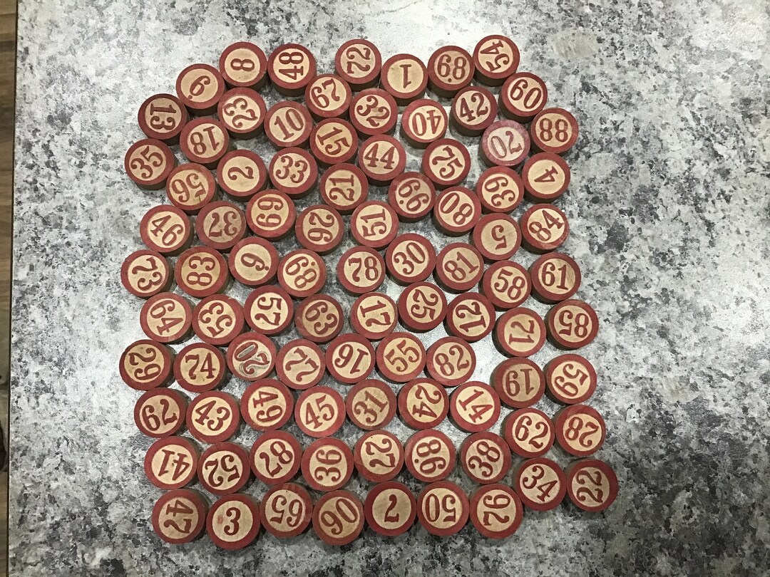 Vintage Wood Bingo Chips, Wood Numbers, Crafting Numbers, Games Vintage ...