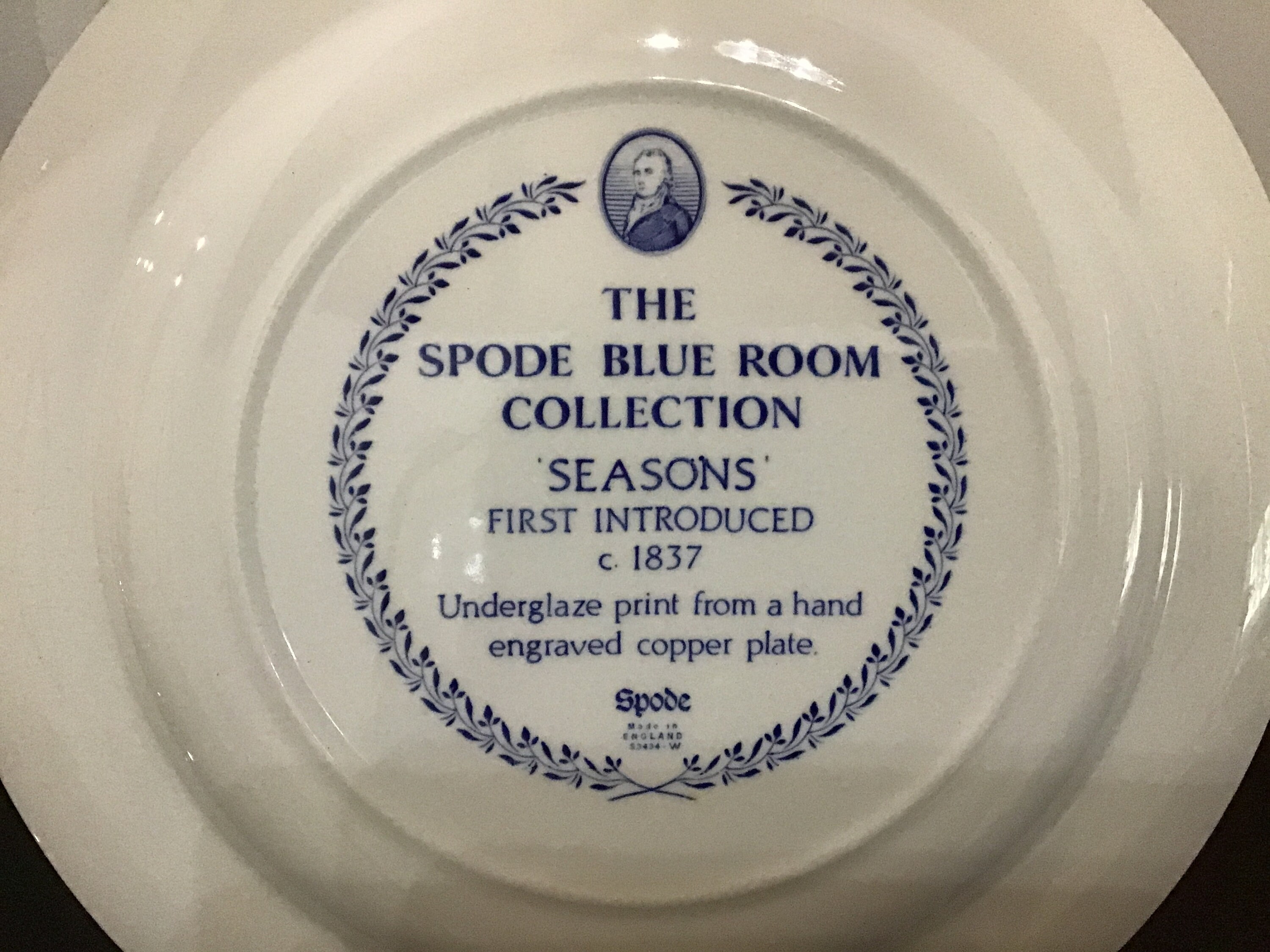SPODE BLUE ROOM Seasons 10 Inch Dinner Plate English Bone | Etsy