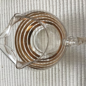 1940s Glass Pitcher With Gold Bands Mac Beth Pitcher Water, Milk, Juice ...