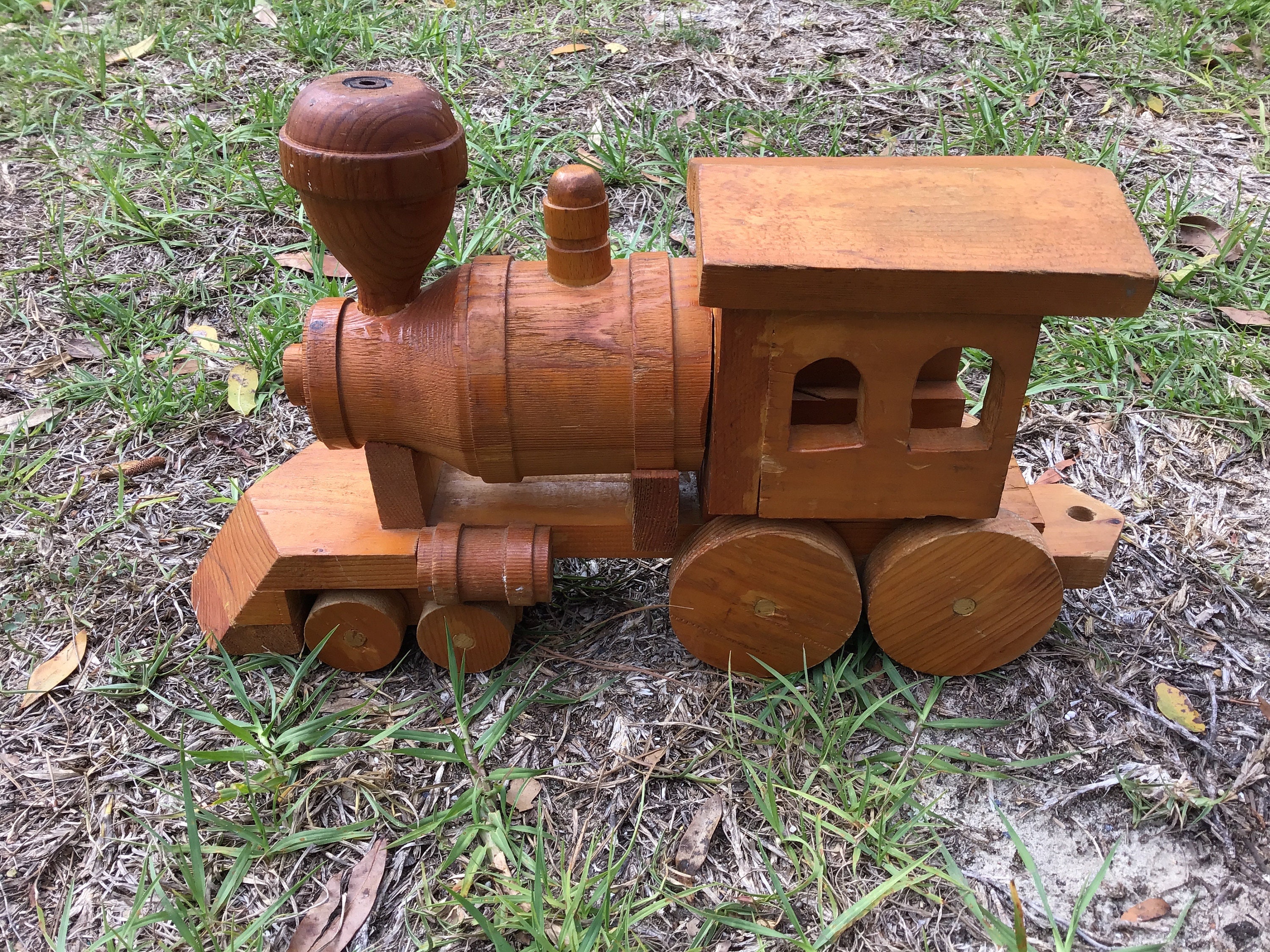 Vintage Handmade Wood Toy Train Set, Toddler, Young Childs Train Set ...