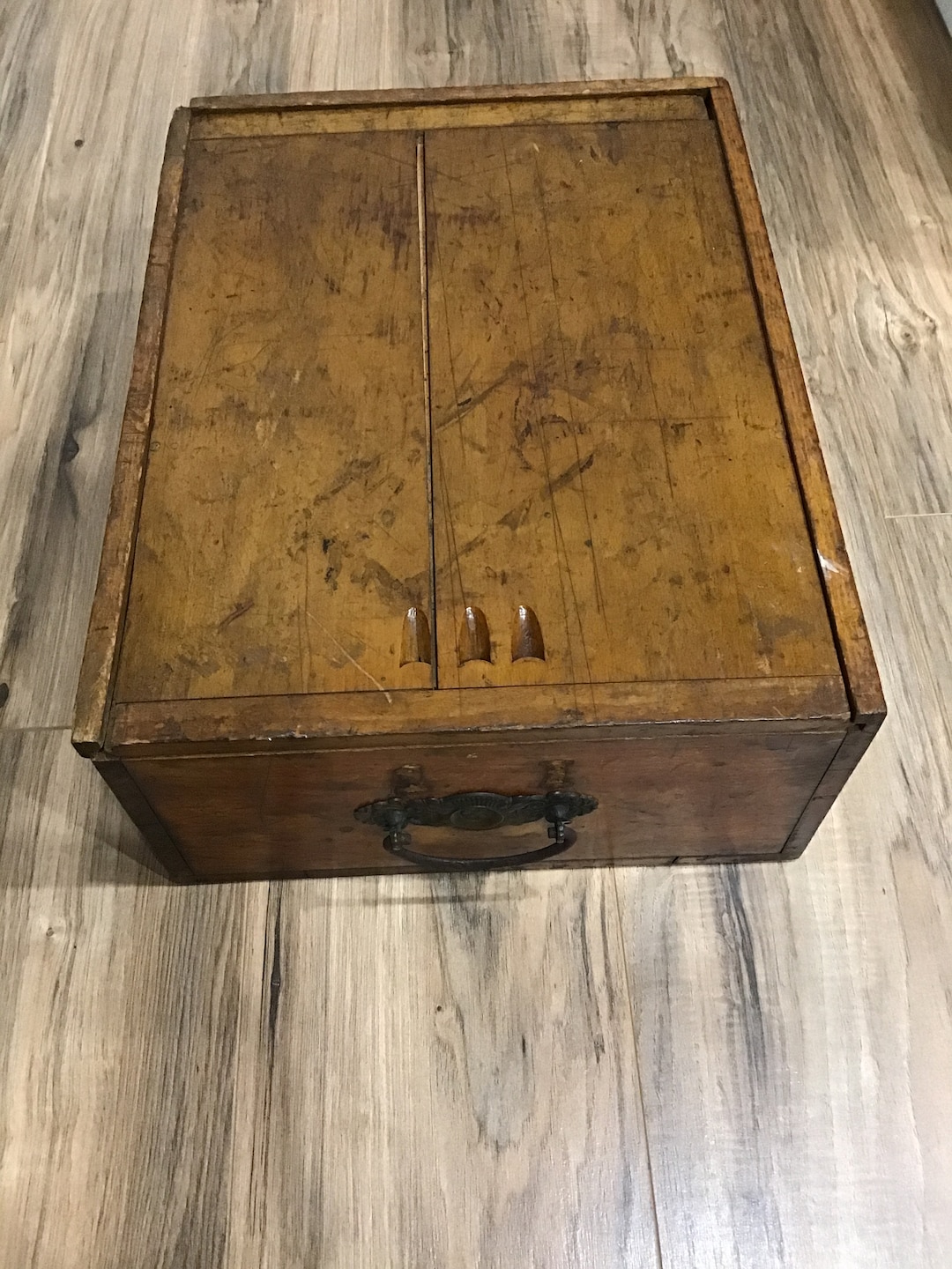 Vintage 1930s Wood Ballot Box, Storage Box, Photo, Game, Office, Craft ...