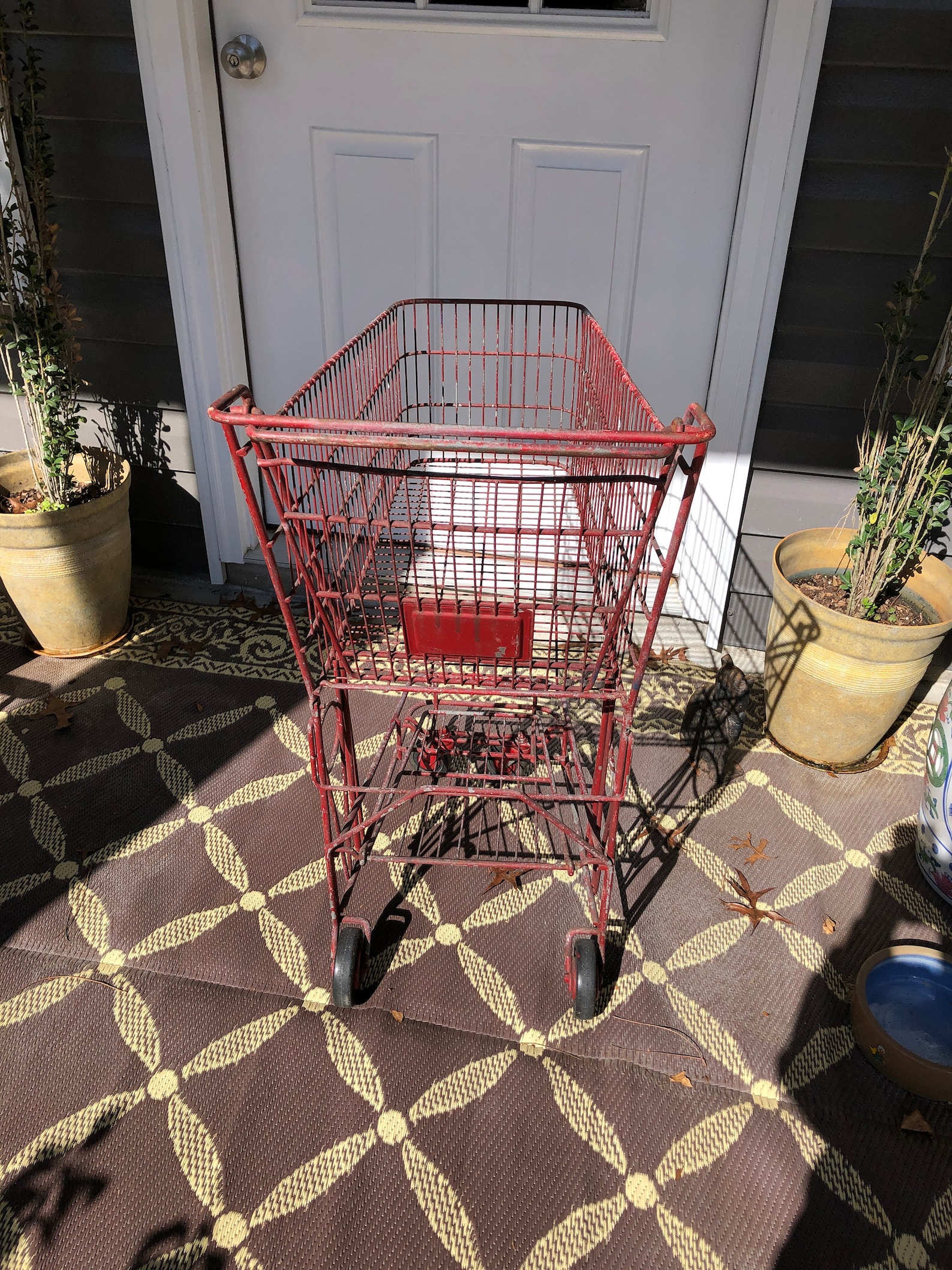 Antique Vintage Shopping Cart Laundry Cart Kitchen Cart Pantry Porch ...