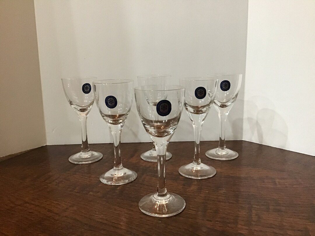 Vintage Sasaki Crystal Whiskey, Sherry Goblets Set of Six Goblets ...