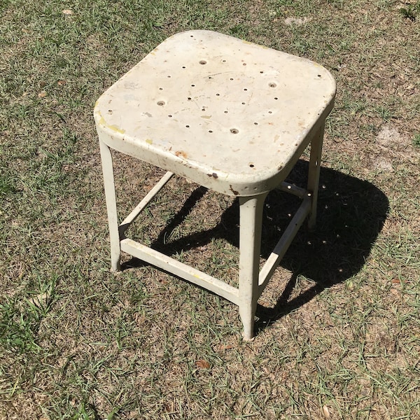 Vintage Metal Stool - Etsy