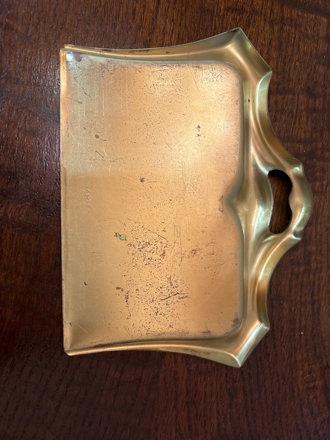 Two Piece Set of Antique Brass Mb&co Butler Table Dust Pans, Crumber ...