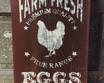 Farm Fresh Eggs Sign Chicken Sign Rustic Wood Sign - Etsy