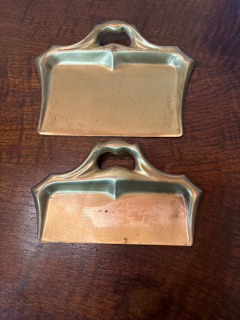 Two Piece Set of Antique Brass Mb&co Butler Table Dust Pans, Crumber ...