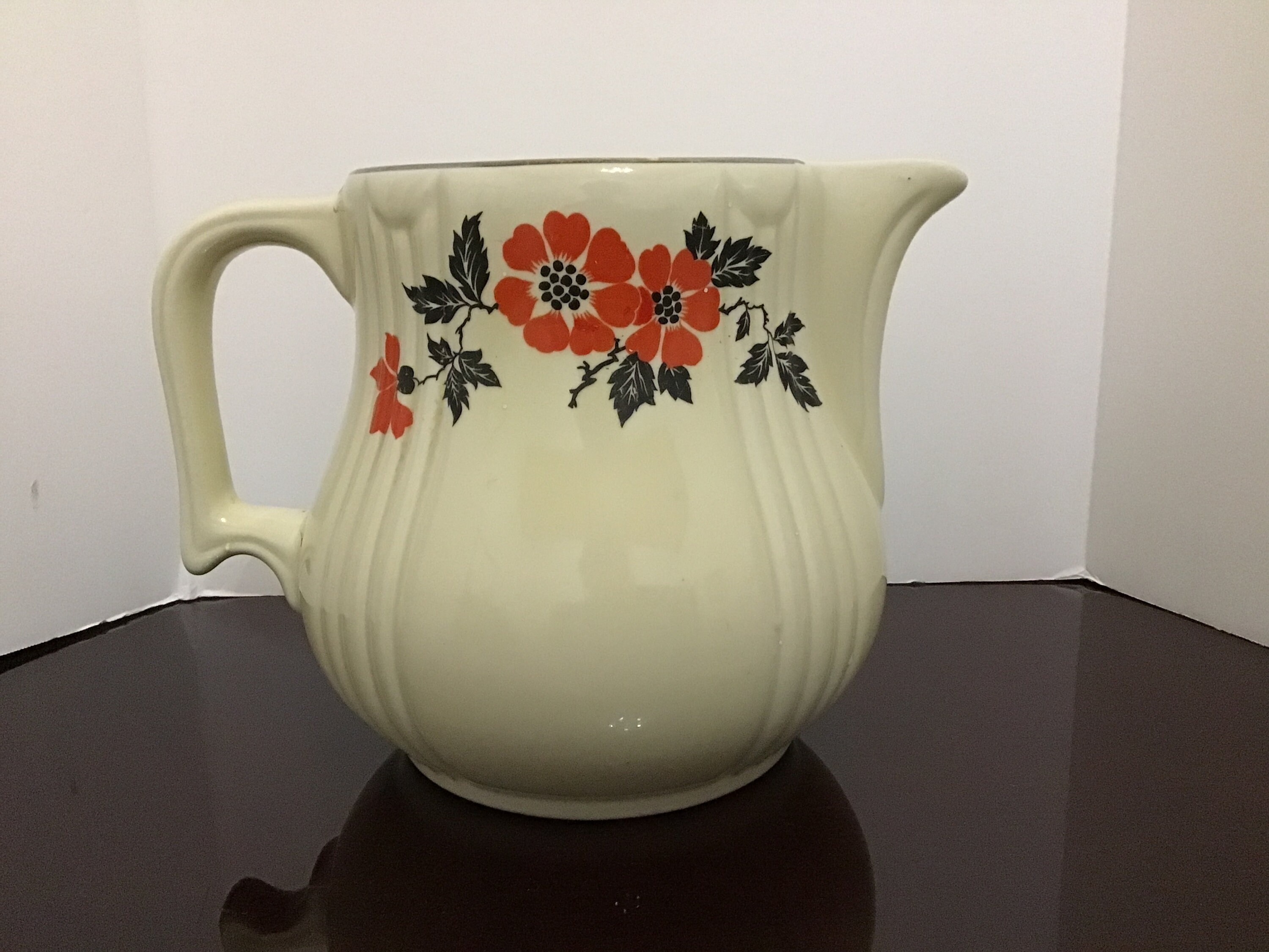 Vintage 1950s Halls Pitcher Red Kitchen Milk Juice Water - Etsy