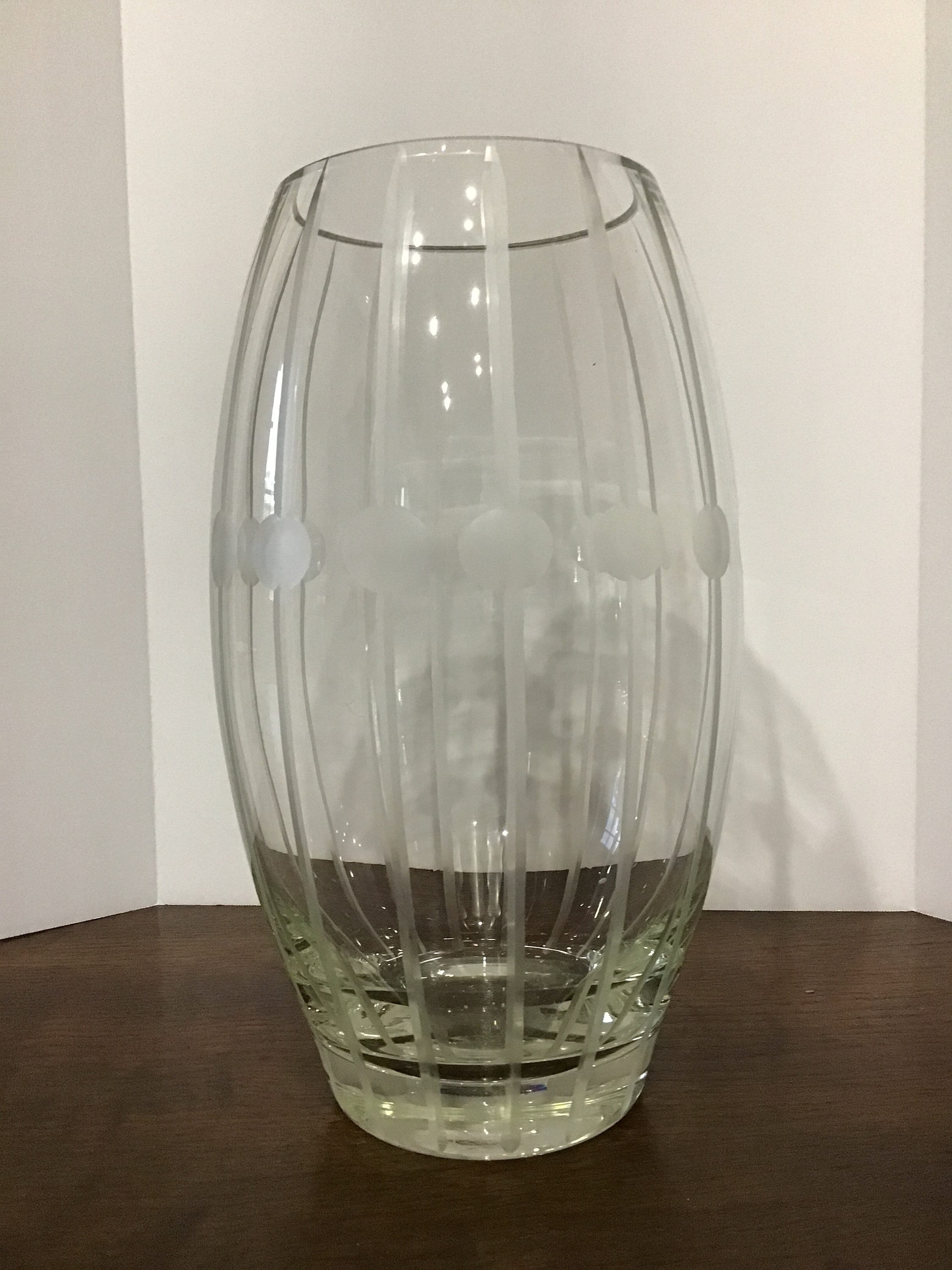 Large Crystal Vase Heavy Crystal Etched Vase - Etsy