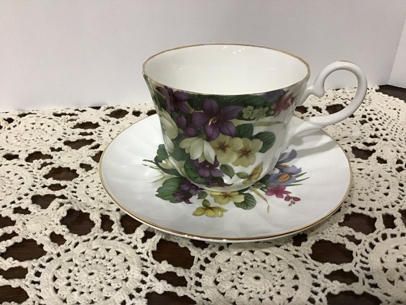 VINTAGE TEACUP SAUCER Set Bone China Tea Set | Etsy