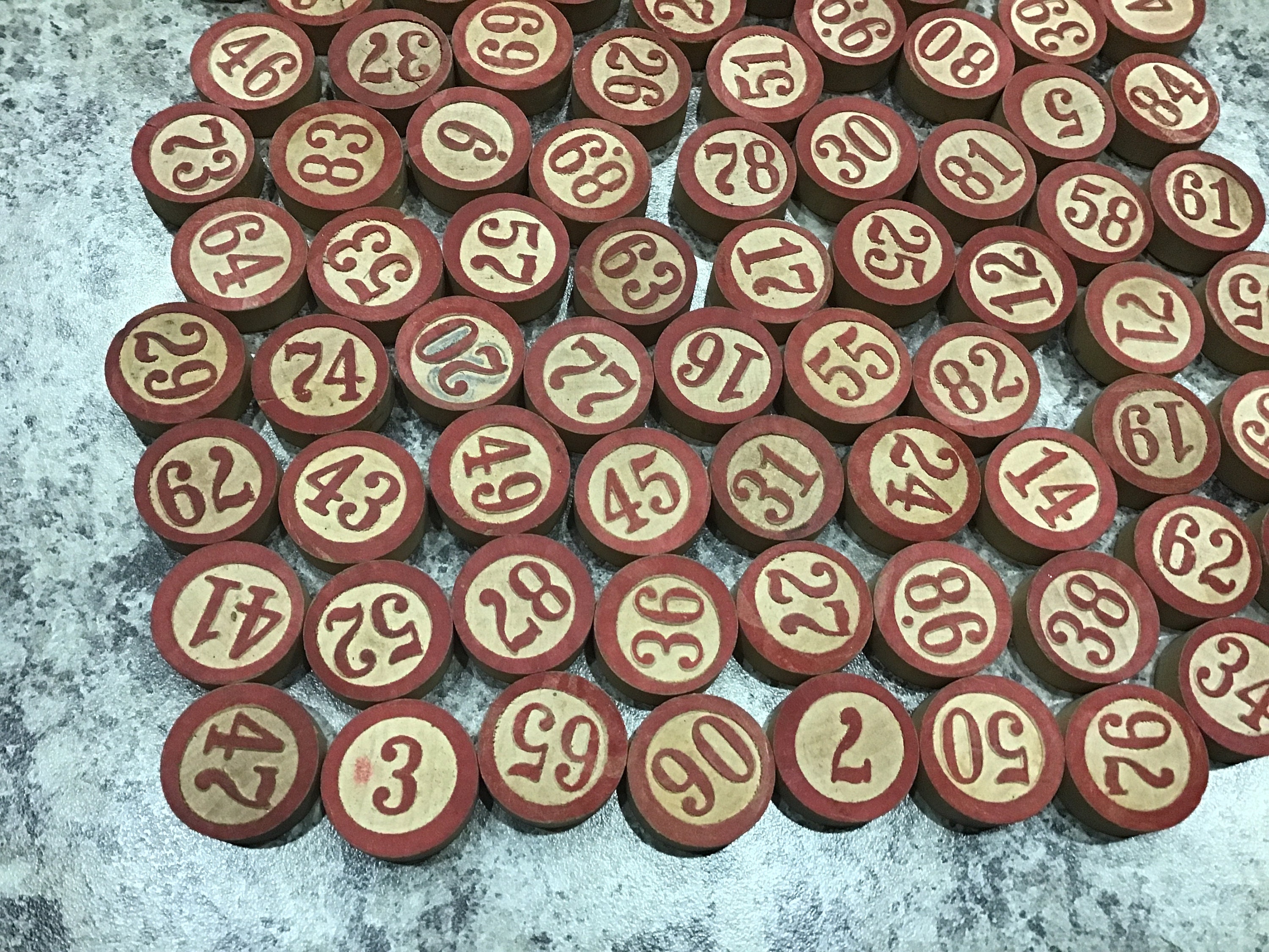 Vintage Wood Bingo Chips, Wood Numbers, Crafting Numbers, Games Vintage ...