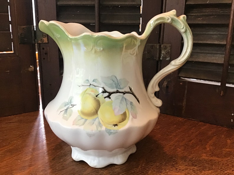 1940s Porcelain Lusterware Pitcher, Juice,water, Milk, Beverage Pitcher ...