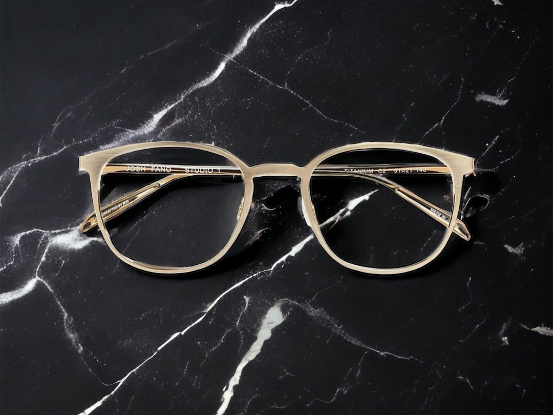 Brushed Gold Titanium Glasses Japanese Craftsmanship Handcrafted ...