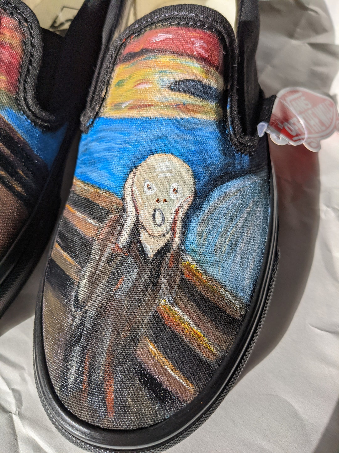 The Scream Slip-on Vans - Etsy
