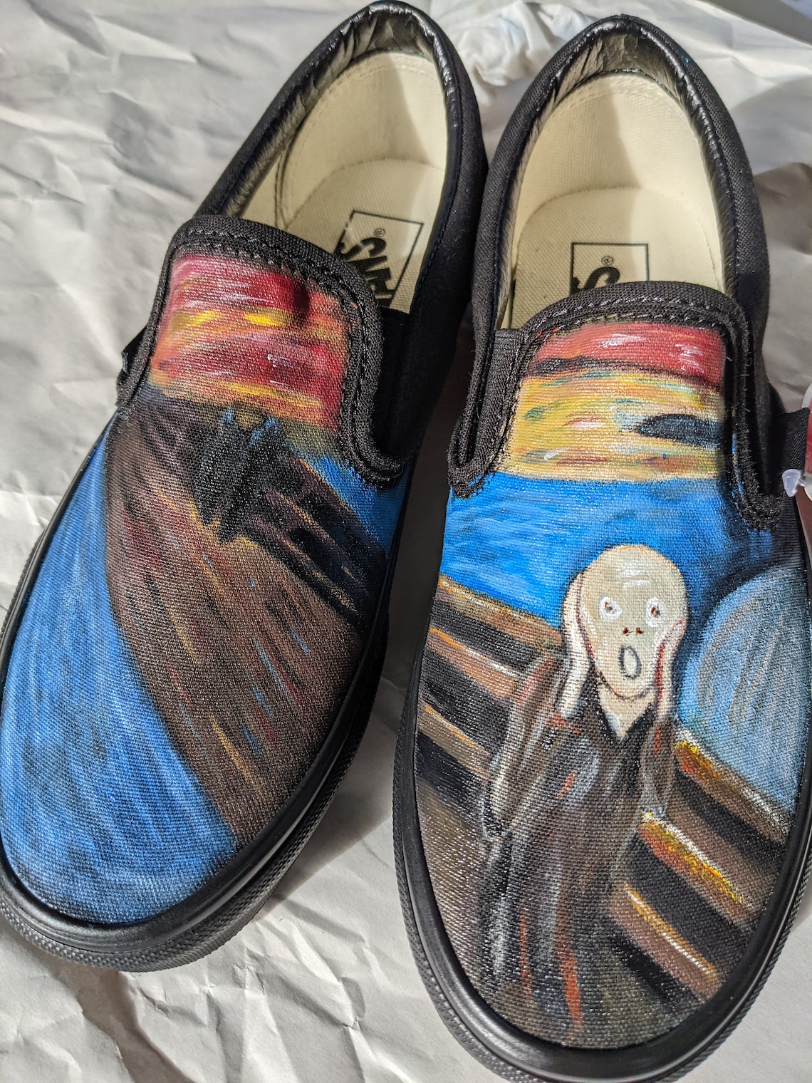 The Scream Slip-on Vans - Etsy