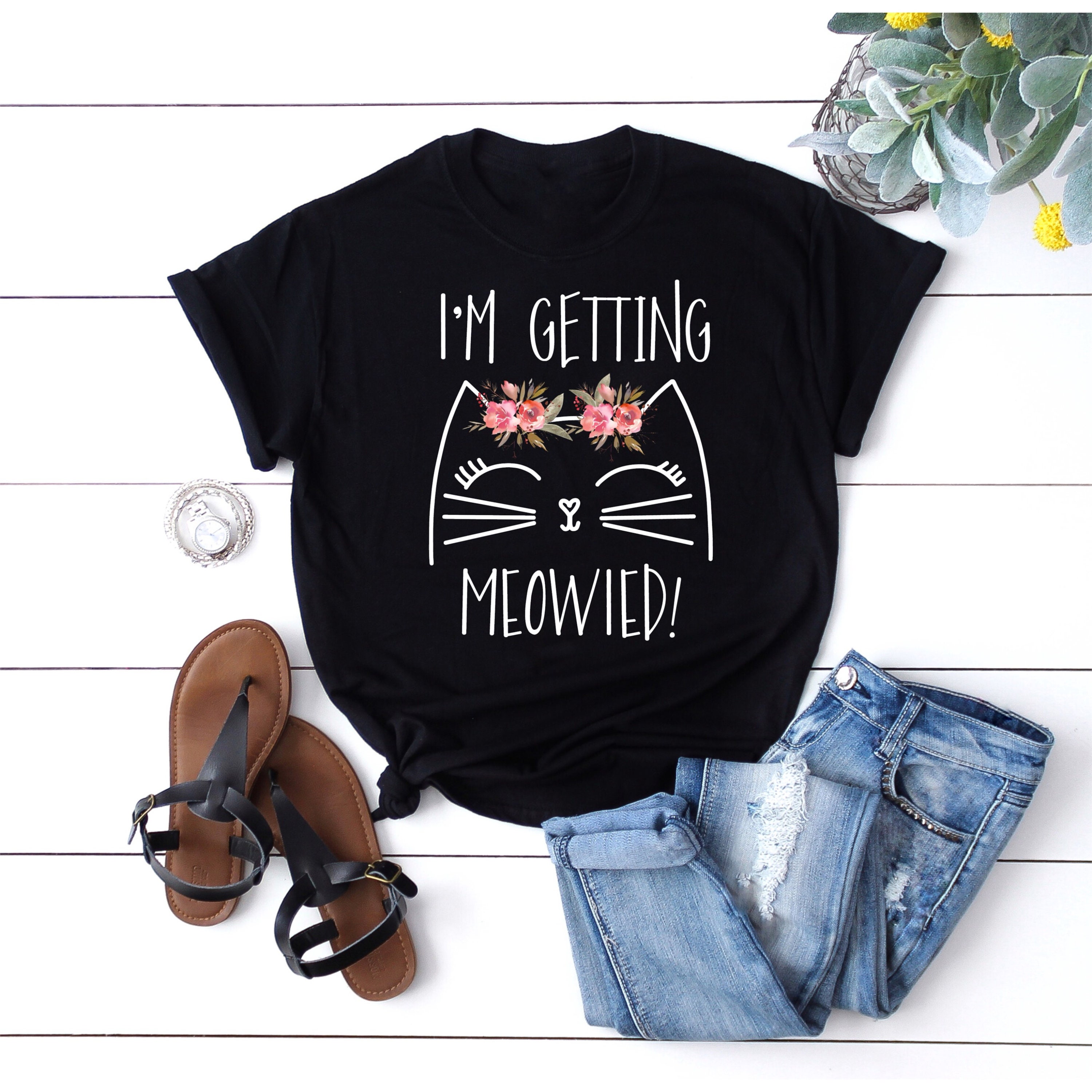 Getting Meowied Shirt Getting Meowied Tshirt Cat Tee Meow | Etsy