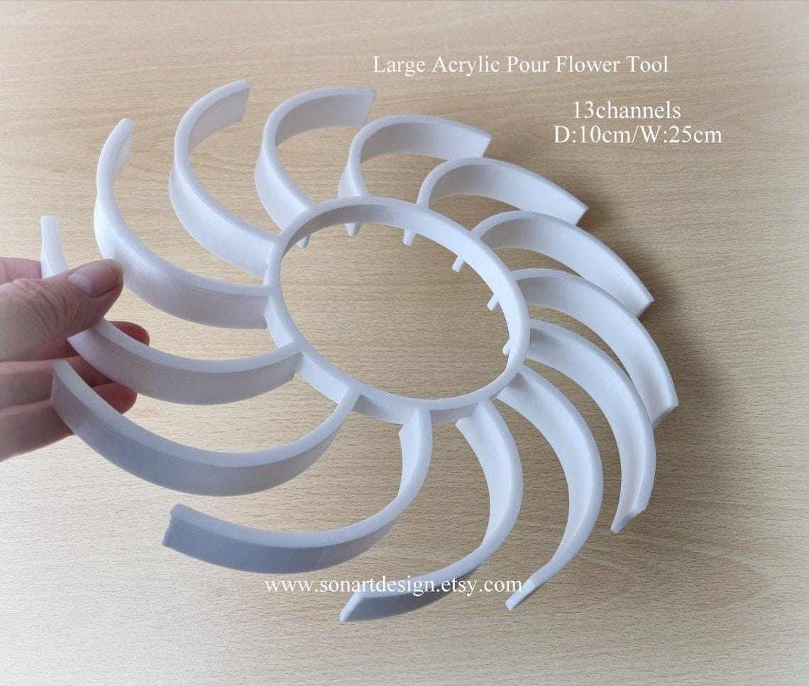 Large Spiralling Flower Pouring Tool : 13 Channels/ 10cm X 25cm. - Etsy