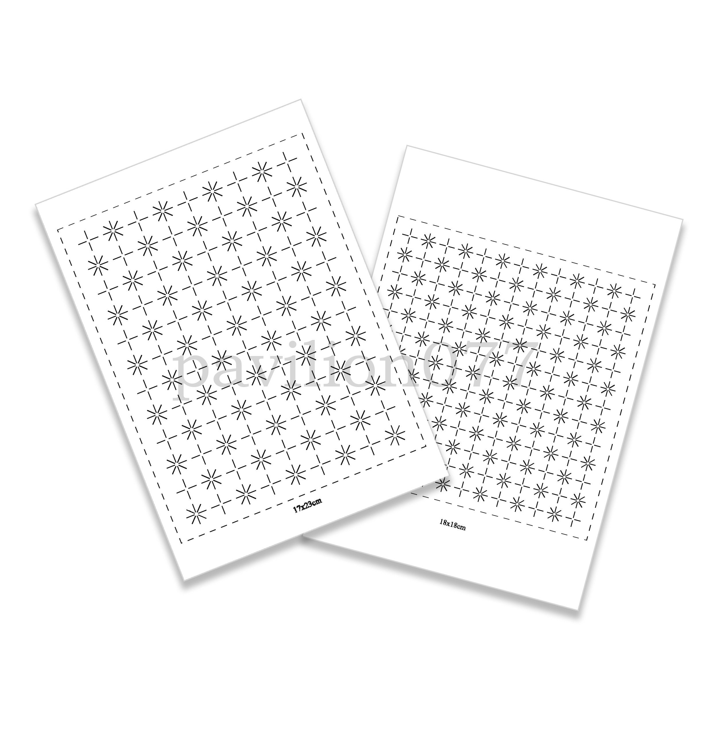 Set of 5 Japanese SASHIKO Patterns Printed on A4 Paper2 Transfer Papers ...