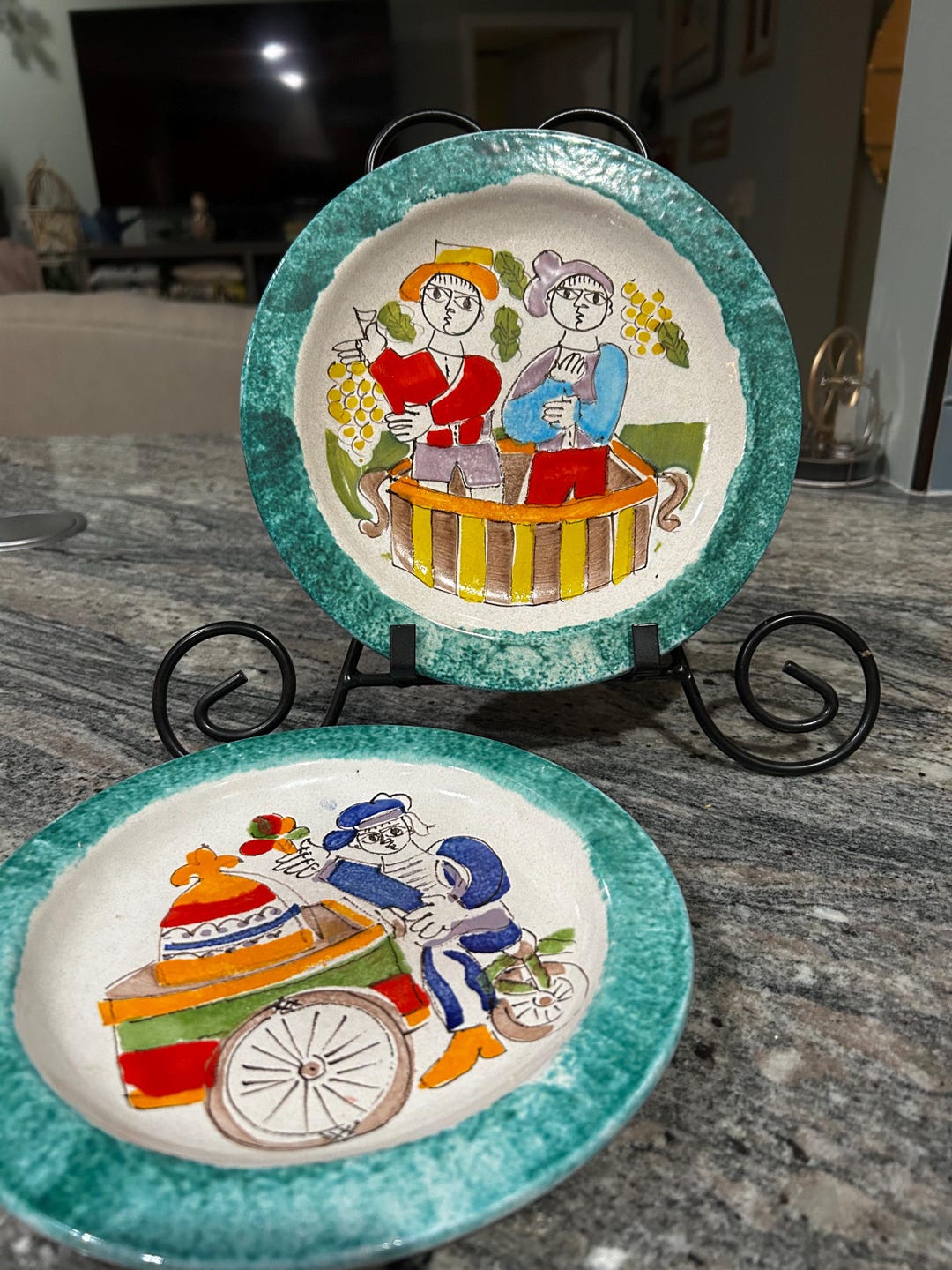 Set of Italian Giovanni Desimone Hand Painted Plates - Circa 1960's - Etsy