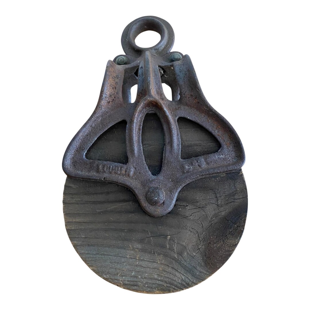 Antique Louden Cast Iron & Wood Barn Pulley A23 Made in USA 6" Wheel - Etsy