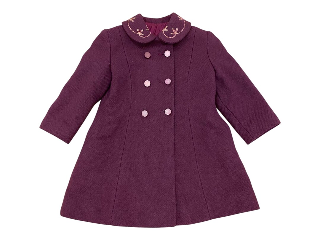Vtg 60s Rothschild of Philadelphia Little Girls Embroidered Wool Coat ...