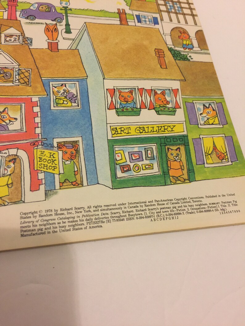 Richard Scarry's Postman Pig and His Busy Neighbors 1978 - Etsy