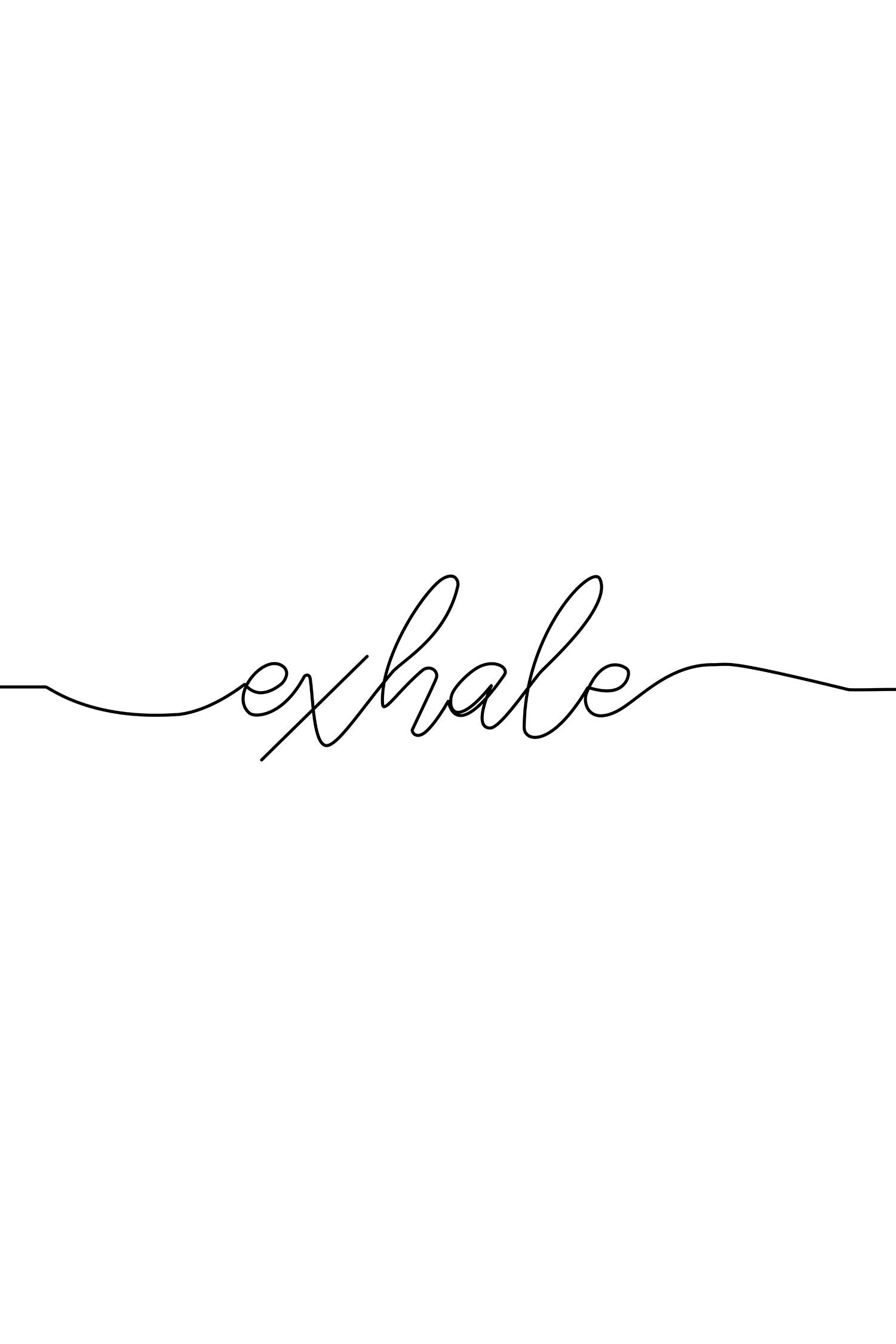 Inhale Exhale Line Art Drawing Relax Meditation Black and - Etsy UK