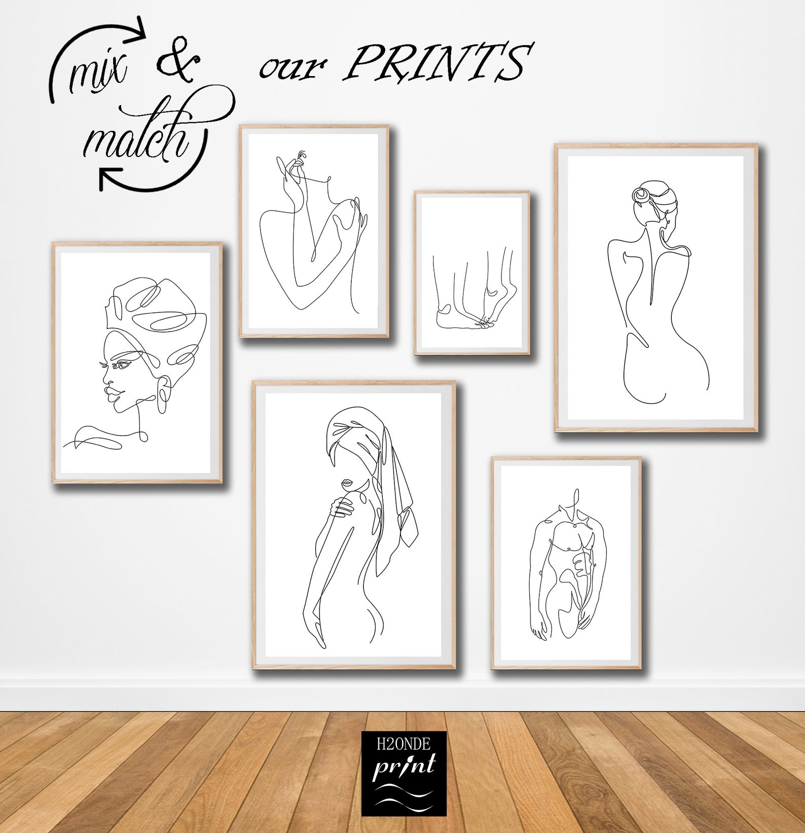 Couple Hug Line Drawing Art Print Romantic Love Heart Kiss Abstract ...