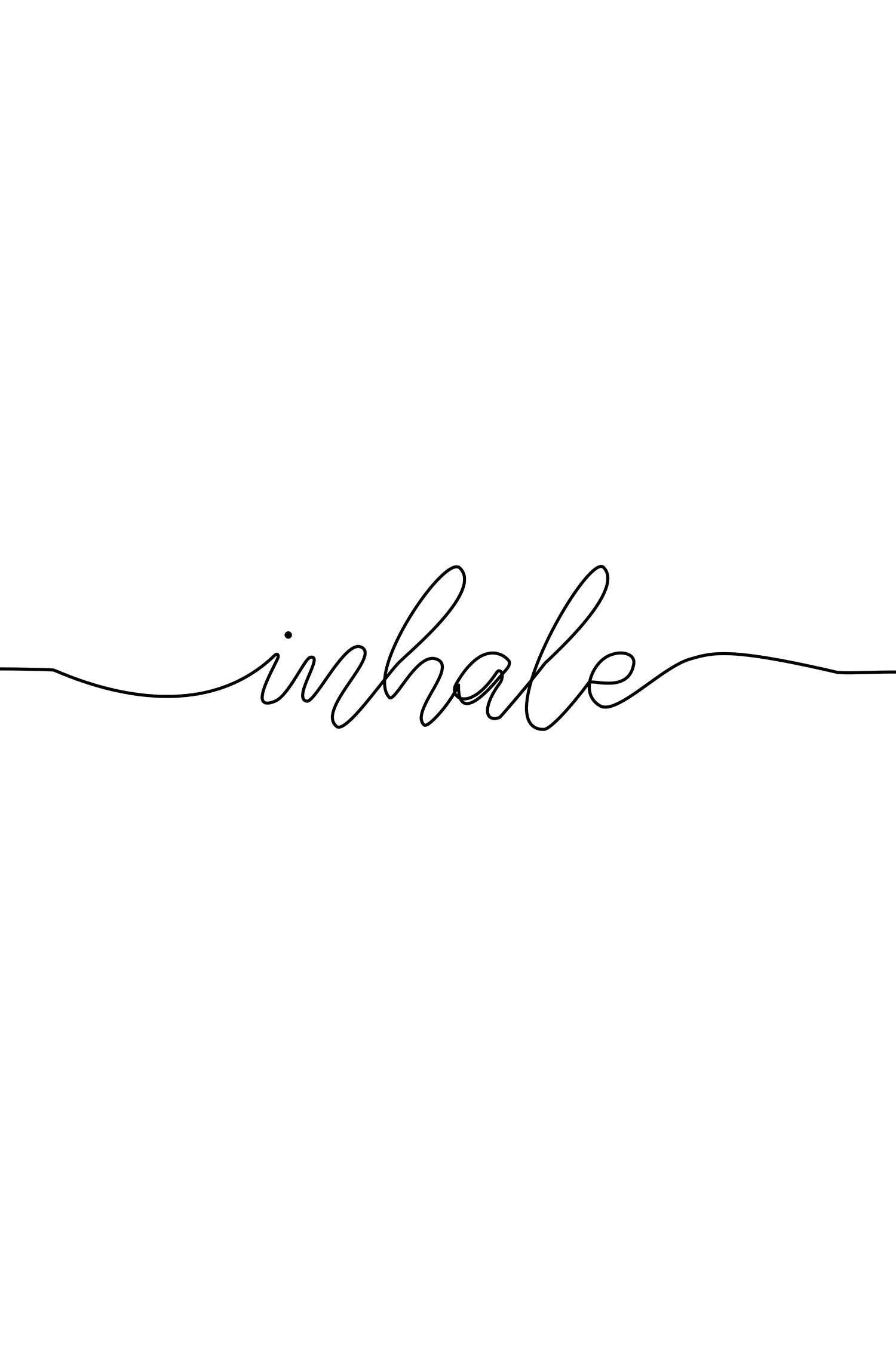 Inhale Exhale Line Art Drawing Relax Meditation Black and - Etsy UK