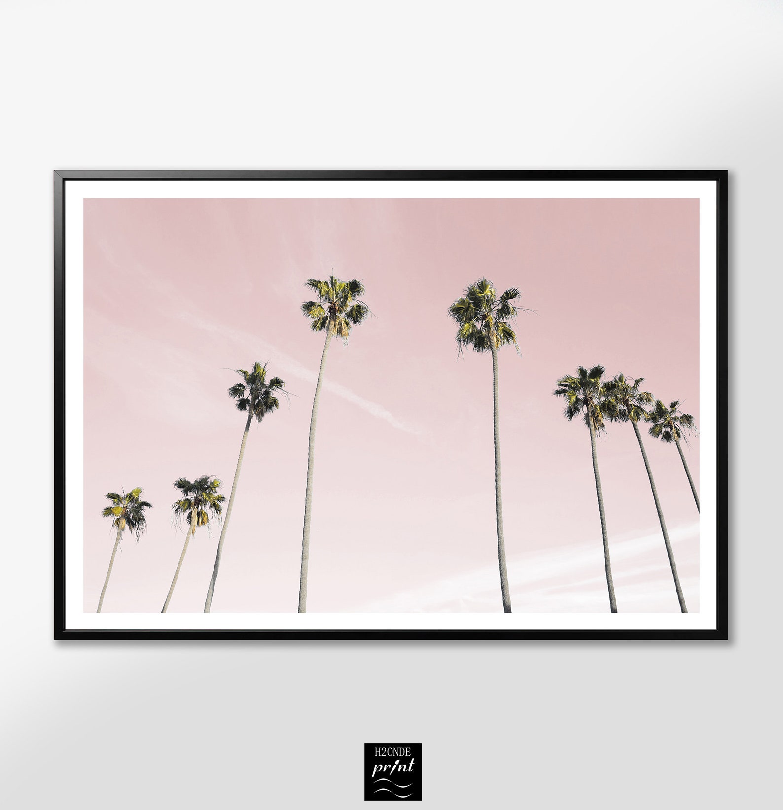 Pink Palm Tree Print Photo Tropical Wall Art California - Etsy