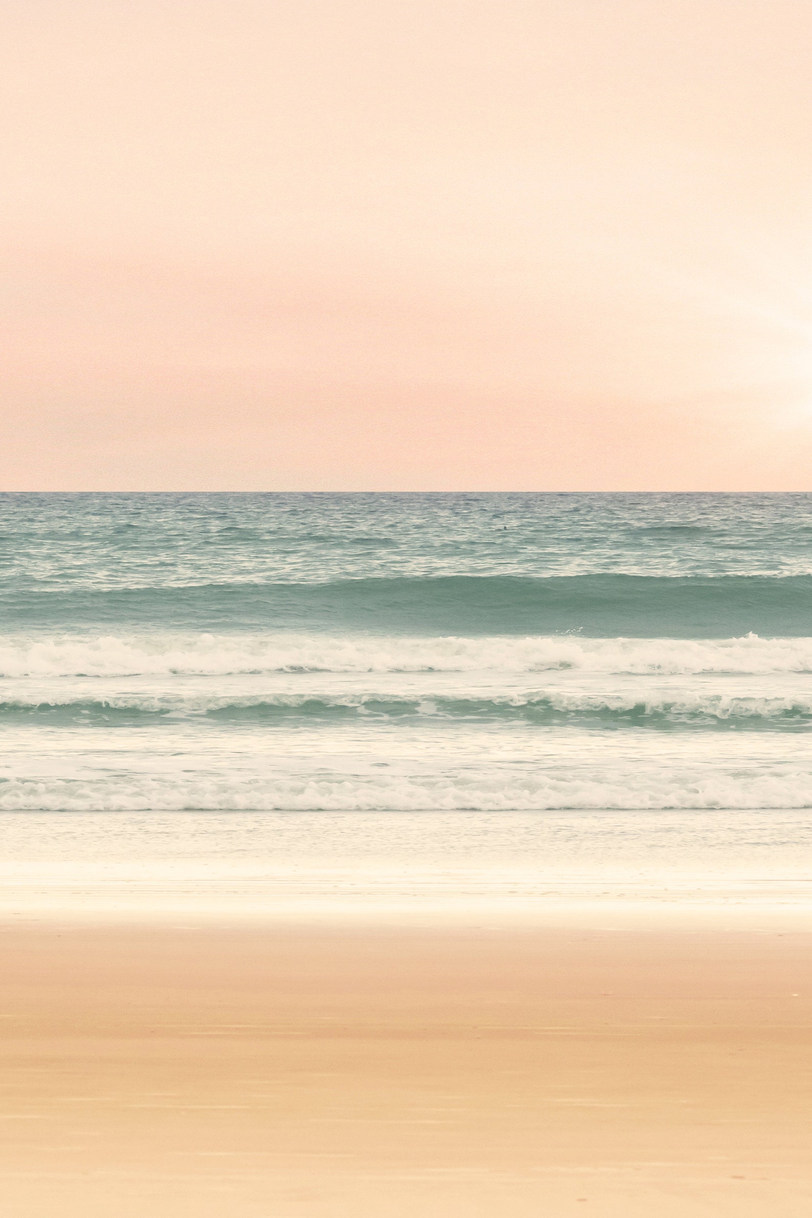 Pastel Blue Ocean Waves Print Coastal Sunset Seafoam Sea - Etsy