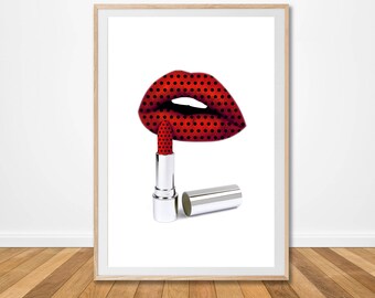 Red Lipstick Poster - Etsy