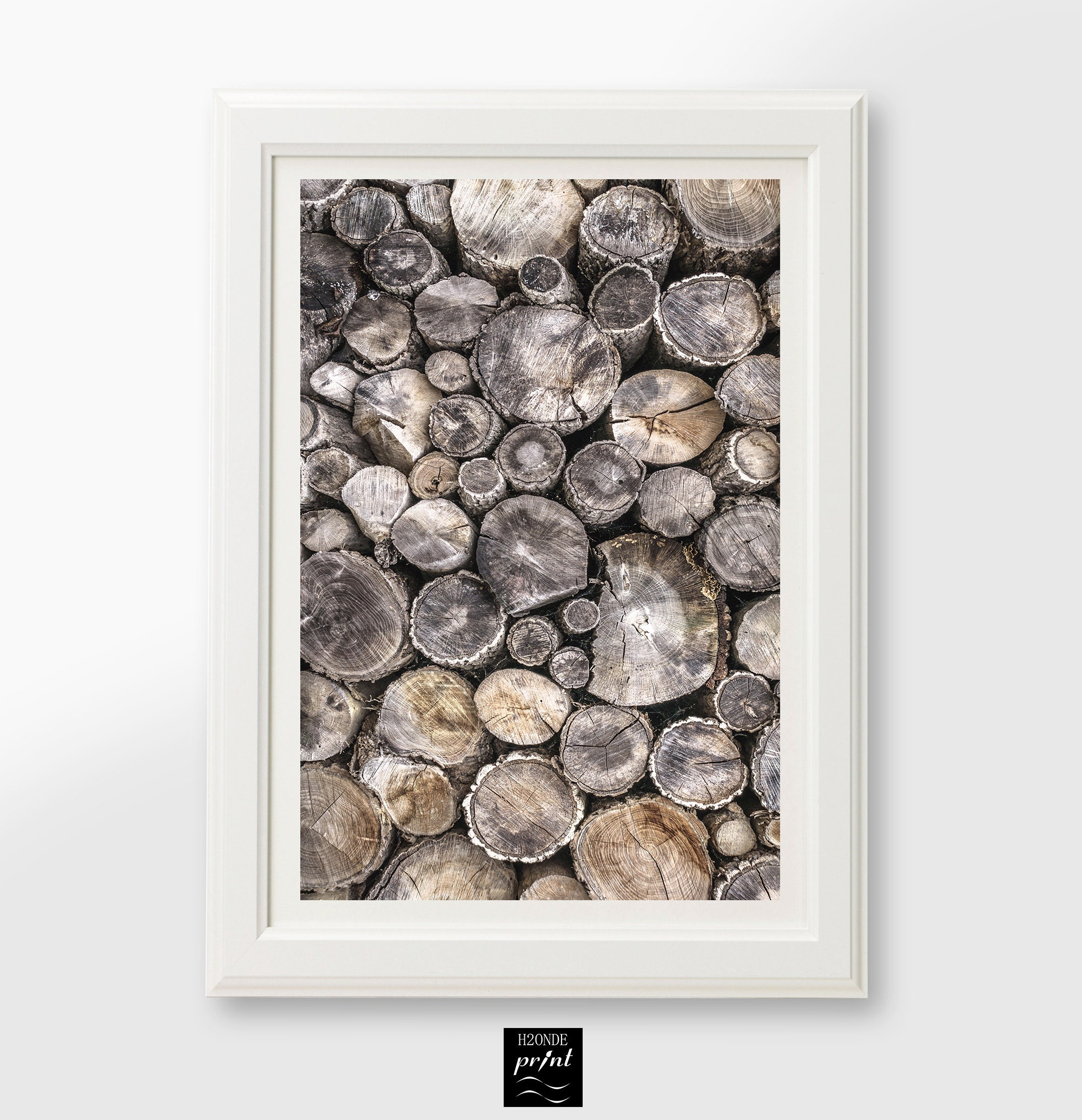 Firewood Log Print Wood Pile Wood Winter Cabin Mountain Stack | Etsy