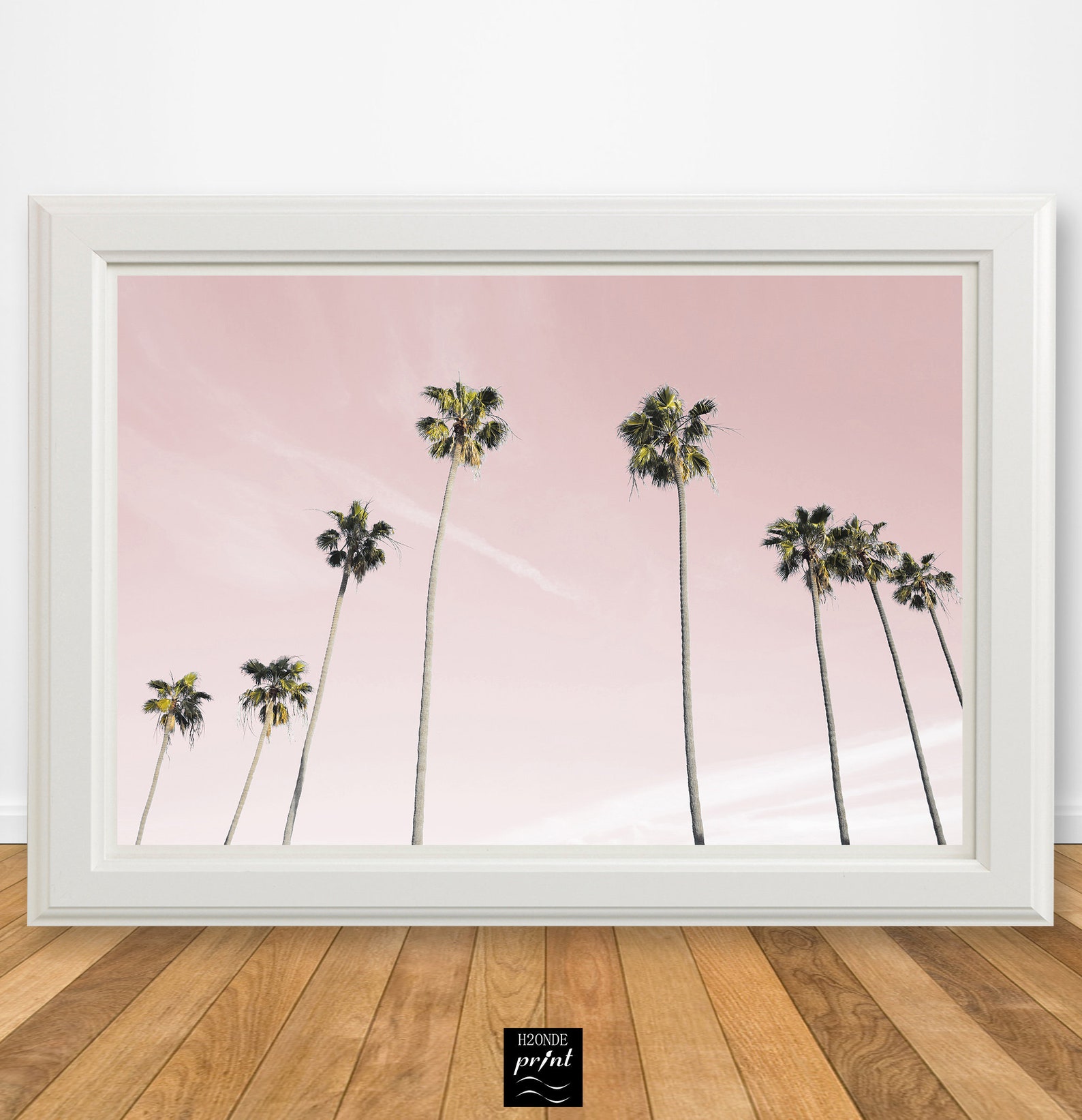 Pink Palm Tree Print Photo Tropical Wall Art California - Etsy