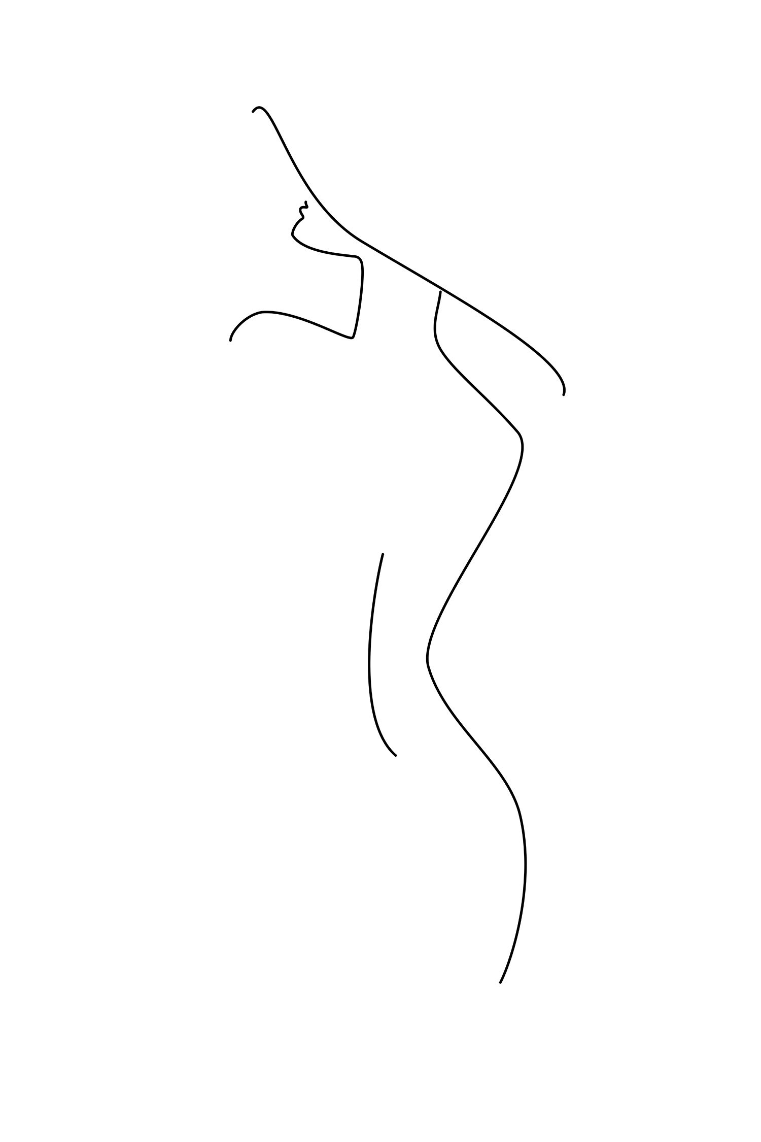 Famale Body Line Drawing Art Print Woman Lady Abstract | Etsy