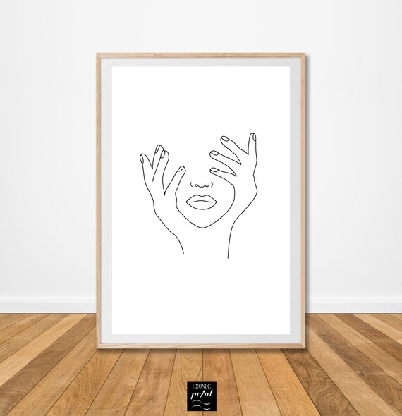 Line Drawing Art Print Woman Lady Female Abstract Continuous - Etsy