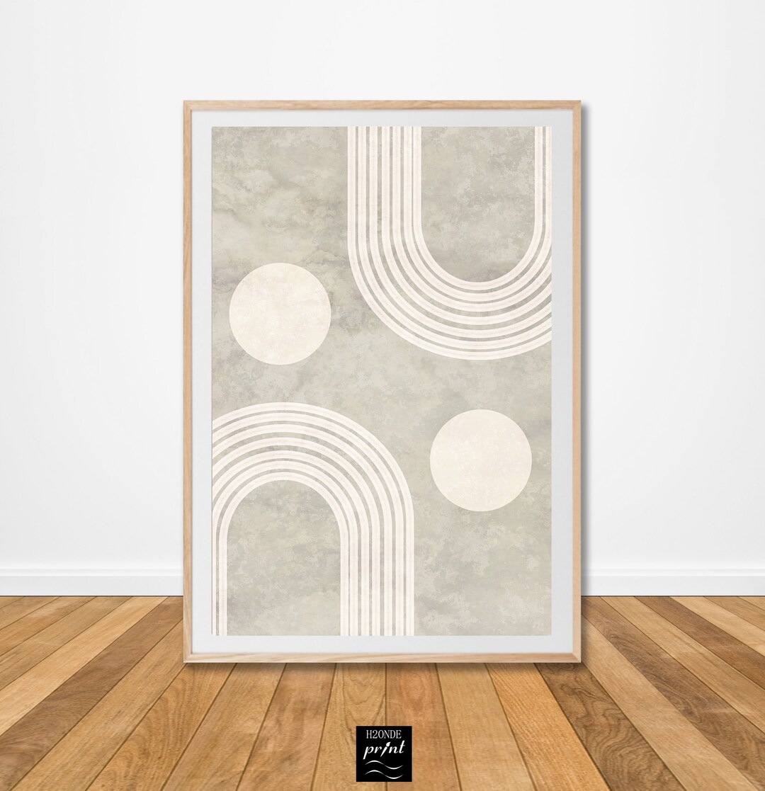 Boho Rainbow Mid Century Poster Print Geometric Moon Modern Arch ...