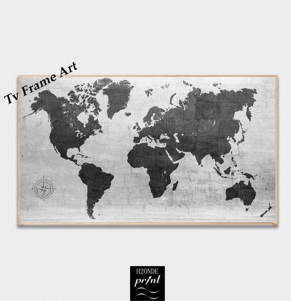 Frame art tv samsung world map digital file 4k jpeg jpg | Etsy