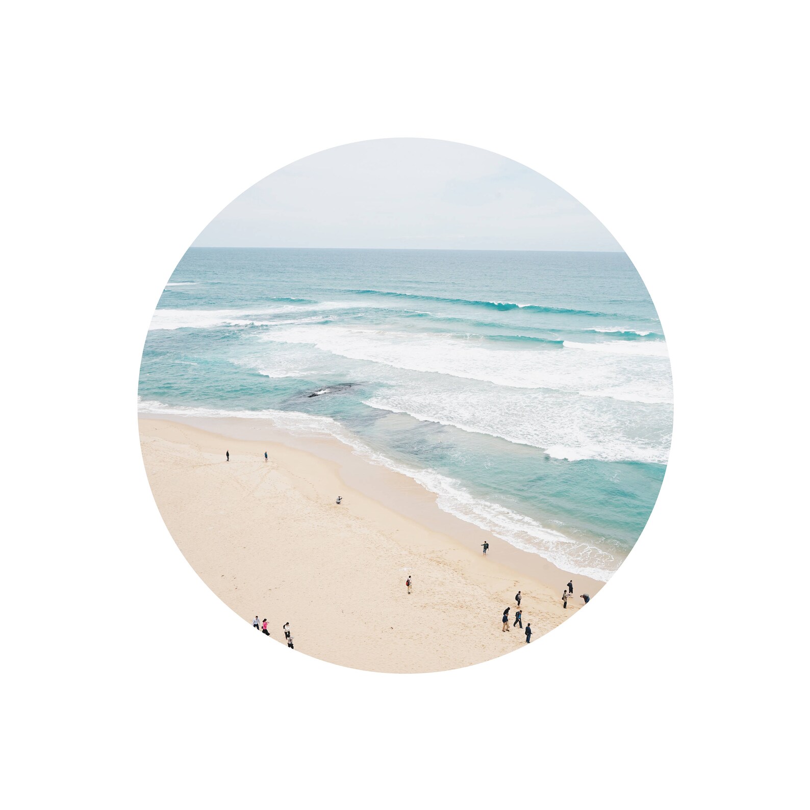 Ocean Beach Sand Footsteps Print Sea Blue Aerial Waves Set of | Etsy