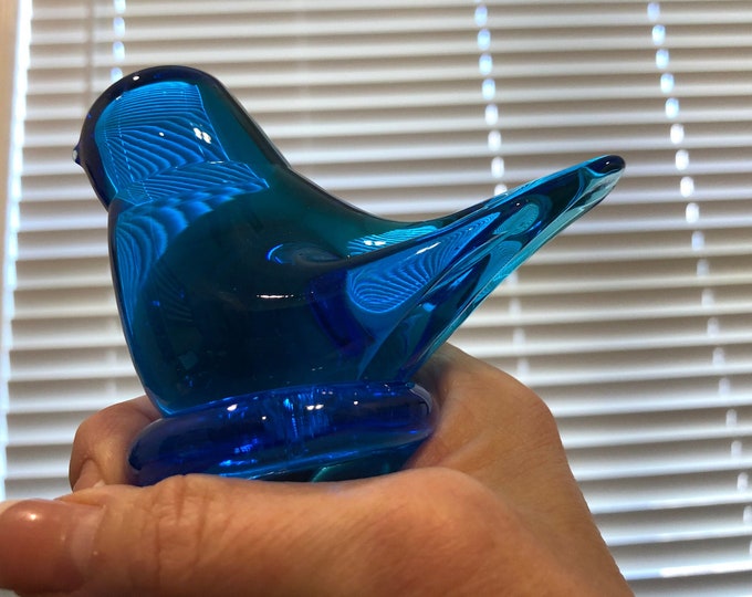 Large Turquoise Glass Bluebird Blue Bird of Happiness | Etsy