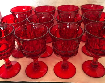 Ruby red glass | Etsy