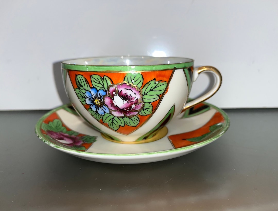 Vintage Japan Lusterware Tea Cup, Beautiful Lusterware Art Deco Cup and ...