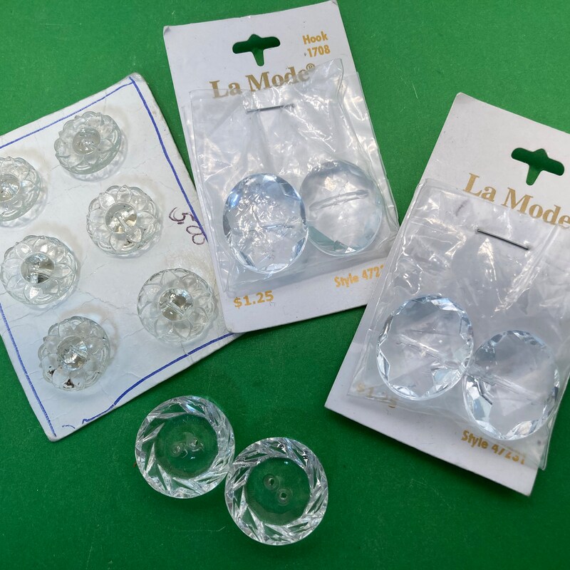 Clear Glass Buttons - Etsy