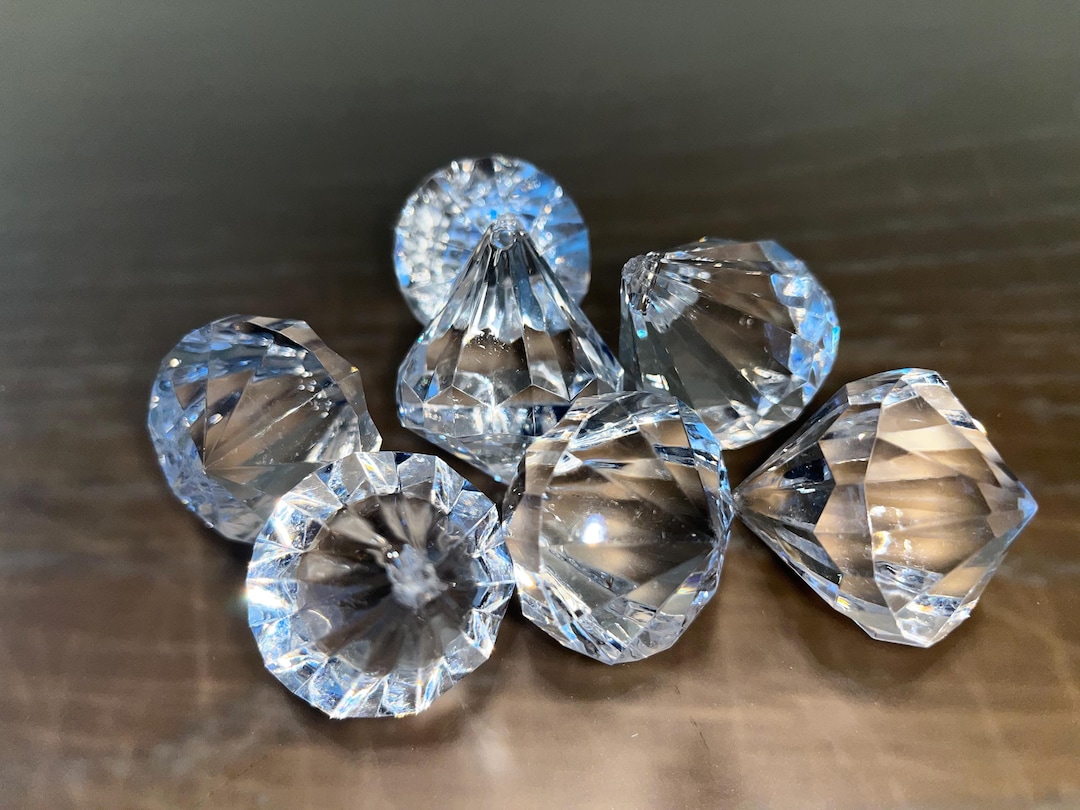 7 Pendulum Prisms, Acrylic Hanging Diamond Prisms, Faceted Diamonds, 1 ...