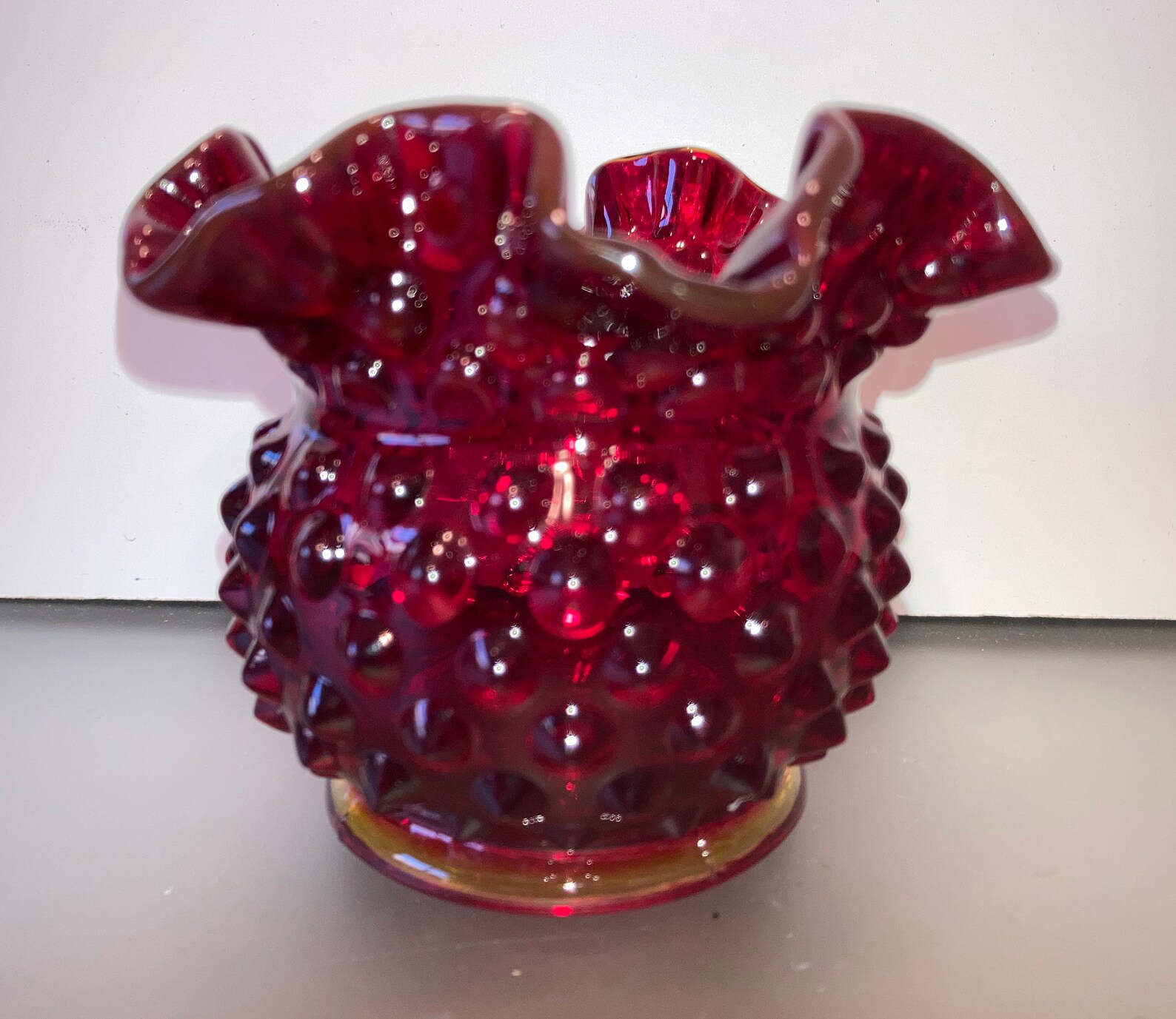 Fenton Ruby Red Art Glass Hobnail Vase Vintage Fenton Ruby - Etsy