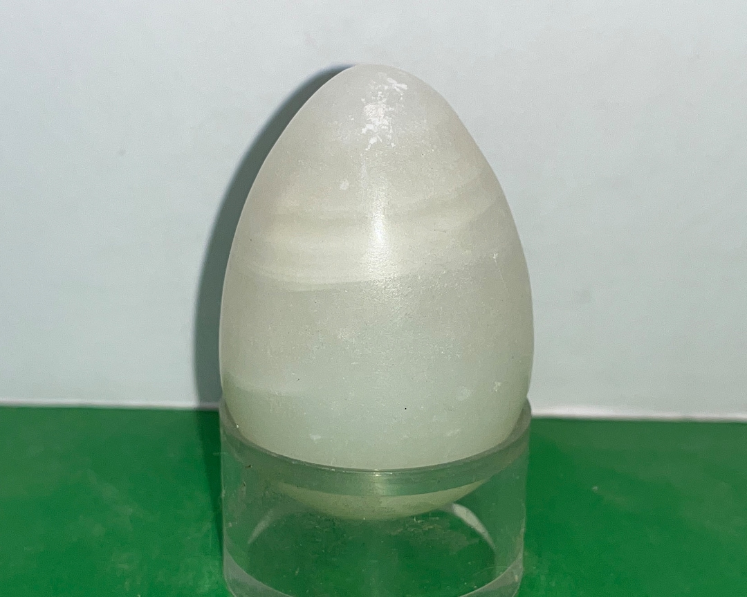 White Marble Stone Egg, Hand Cut Polished White Swirl Marble Egg on ...