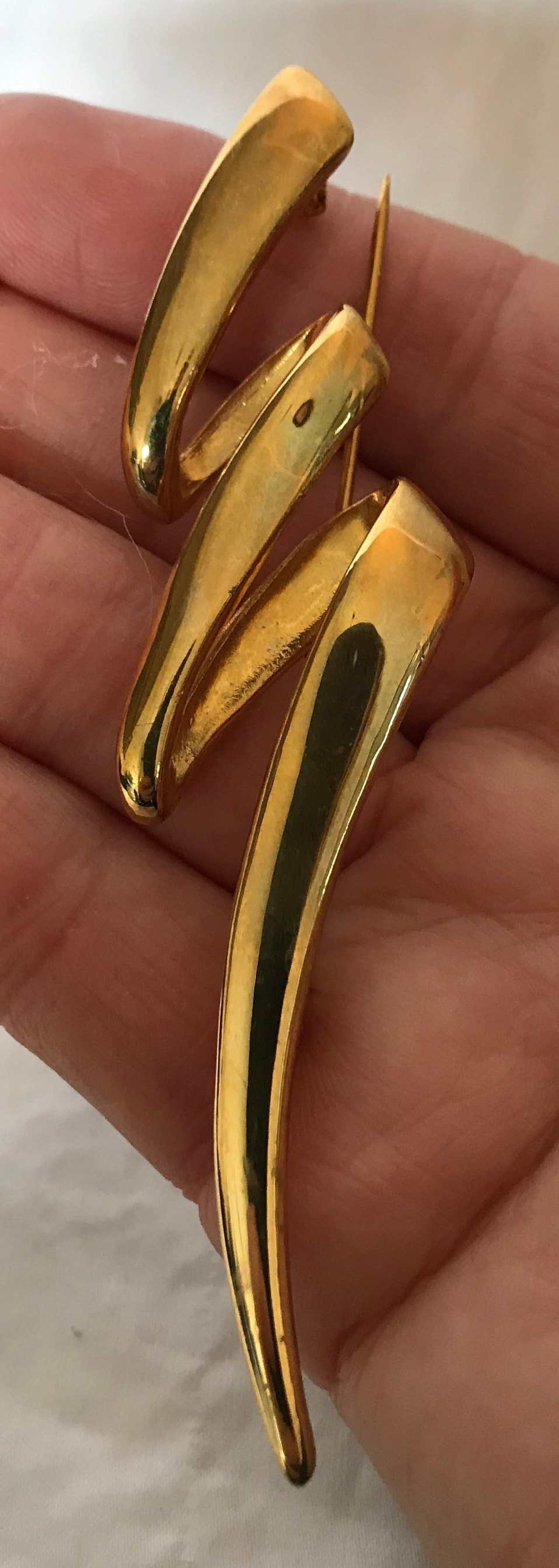 Vintage Gold Squiggle Pin Brooch Gold Tree Pin Brooch Gold - Etsy UK