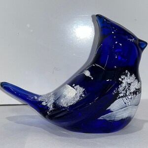 Fenton Cobalt Blue Jay Bird, Signed Fenton Blue Jay, Fenton Painted ...