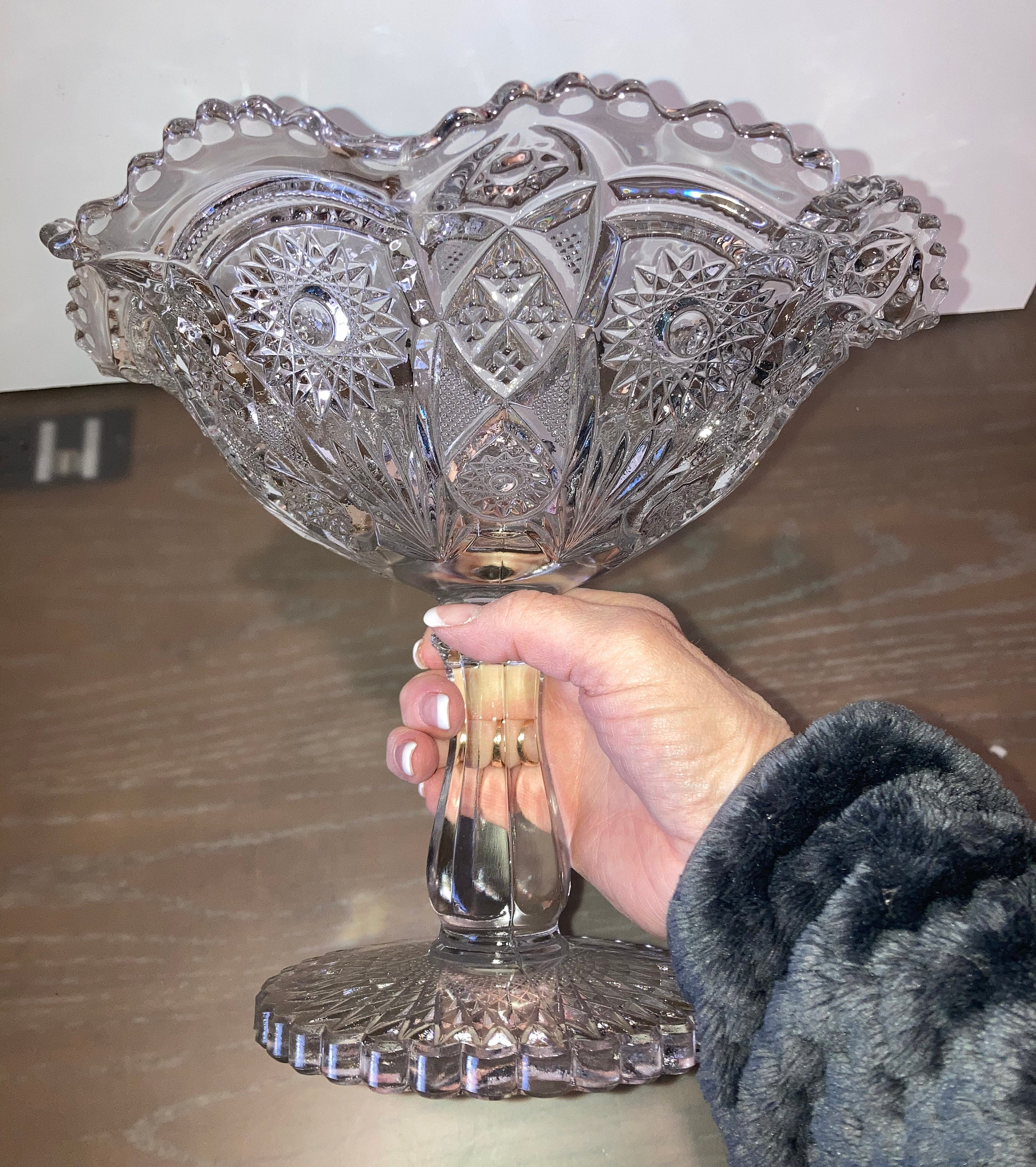 Vintage Imperial Glass Compote, Imperial 9" Tall Pedestal Bowl ...